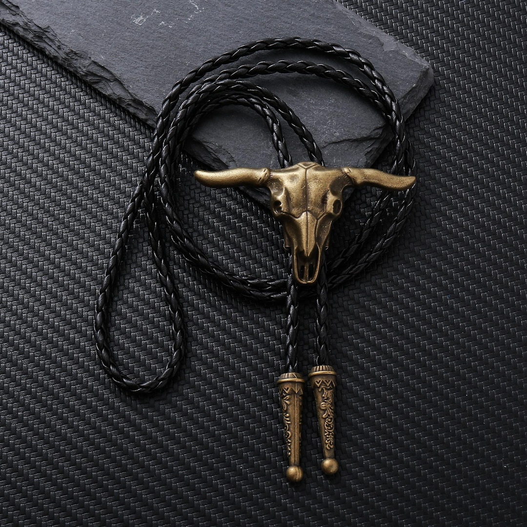 Bolo Ties, Western Bull Skull Bolo Tie, Bolo Tie With Adjustable ...