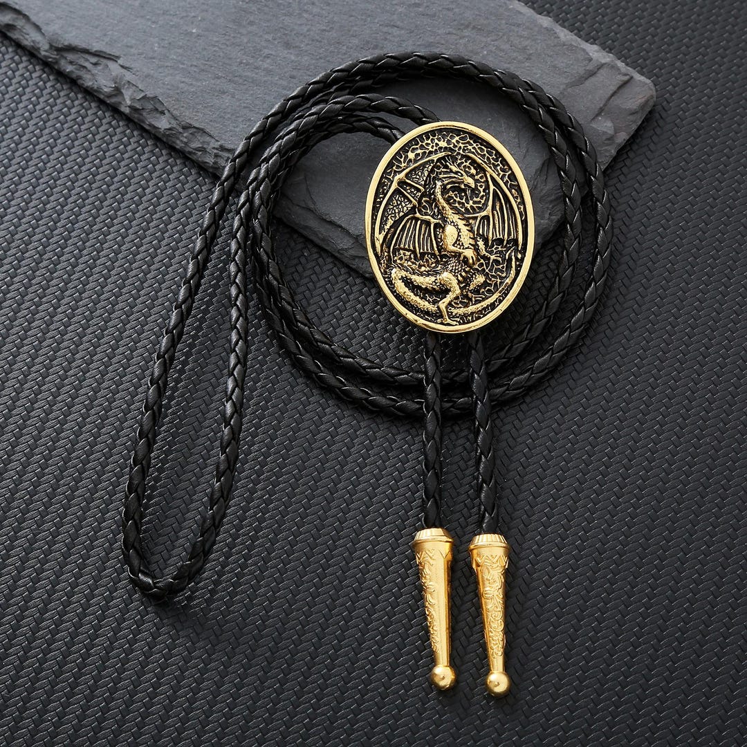 Dragon Accessories Bolo Tie, Bolo Tie for Man, Dragon Brooch, Dragon ...