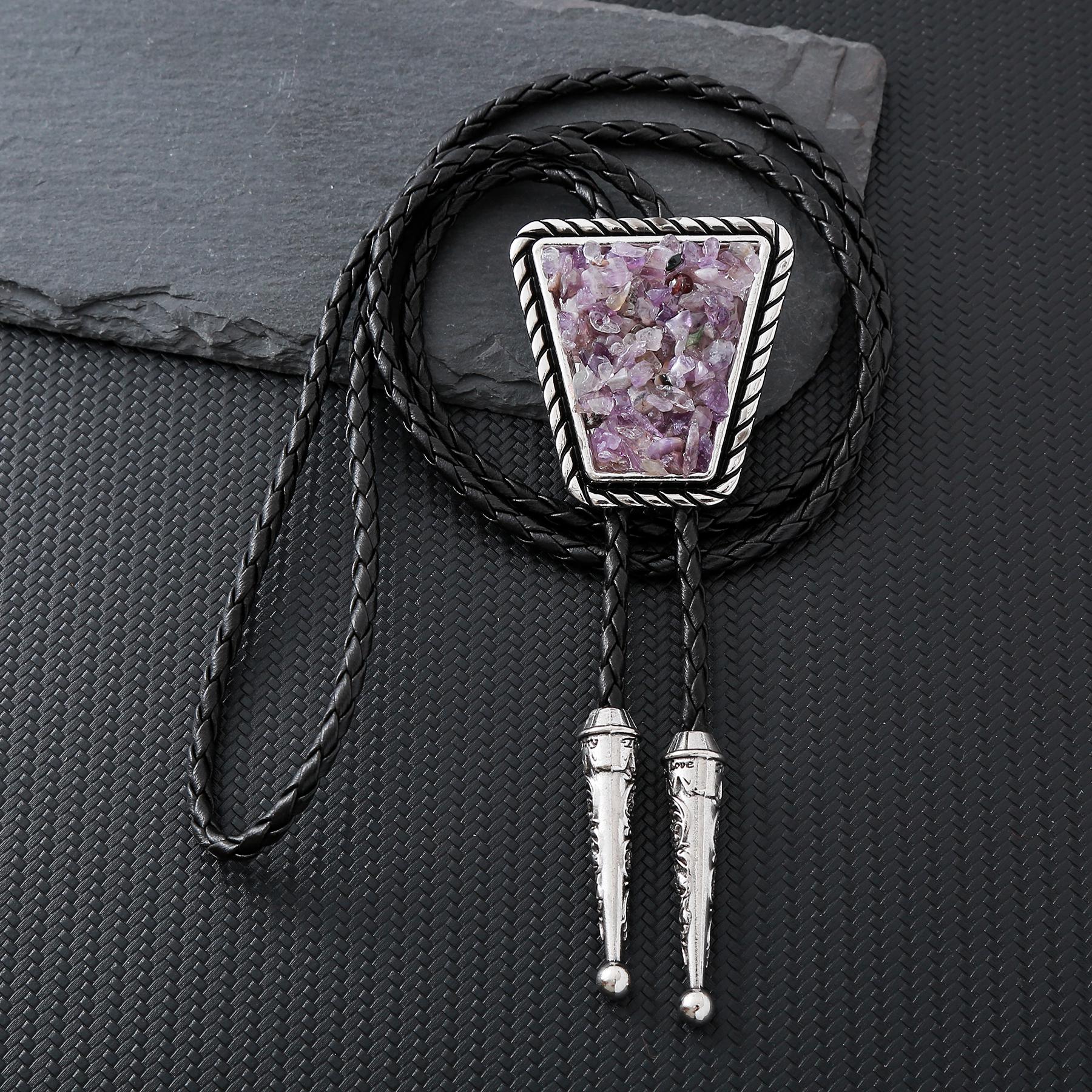 Navy Blue Stone Bolo Tie - Gifts for Her, Trapeze Denim Bolo Tie ...
