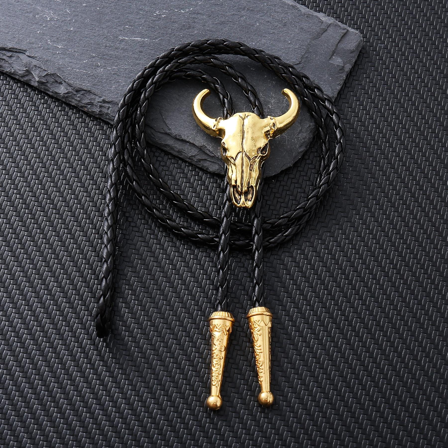 Bull Skull Bolo Tie, Bolo Tie, Bolo Tie With Adjustable Braided Cord ...