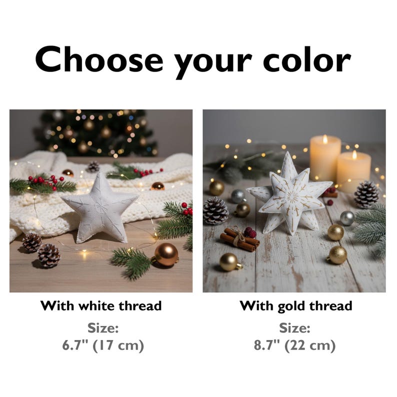 Felt Christmas Tree Topper, Felt Star Tree Topper, Handmade Tree Topper ...