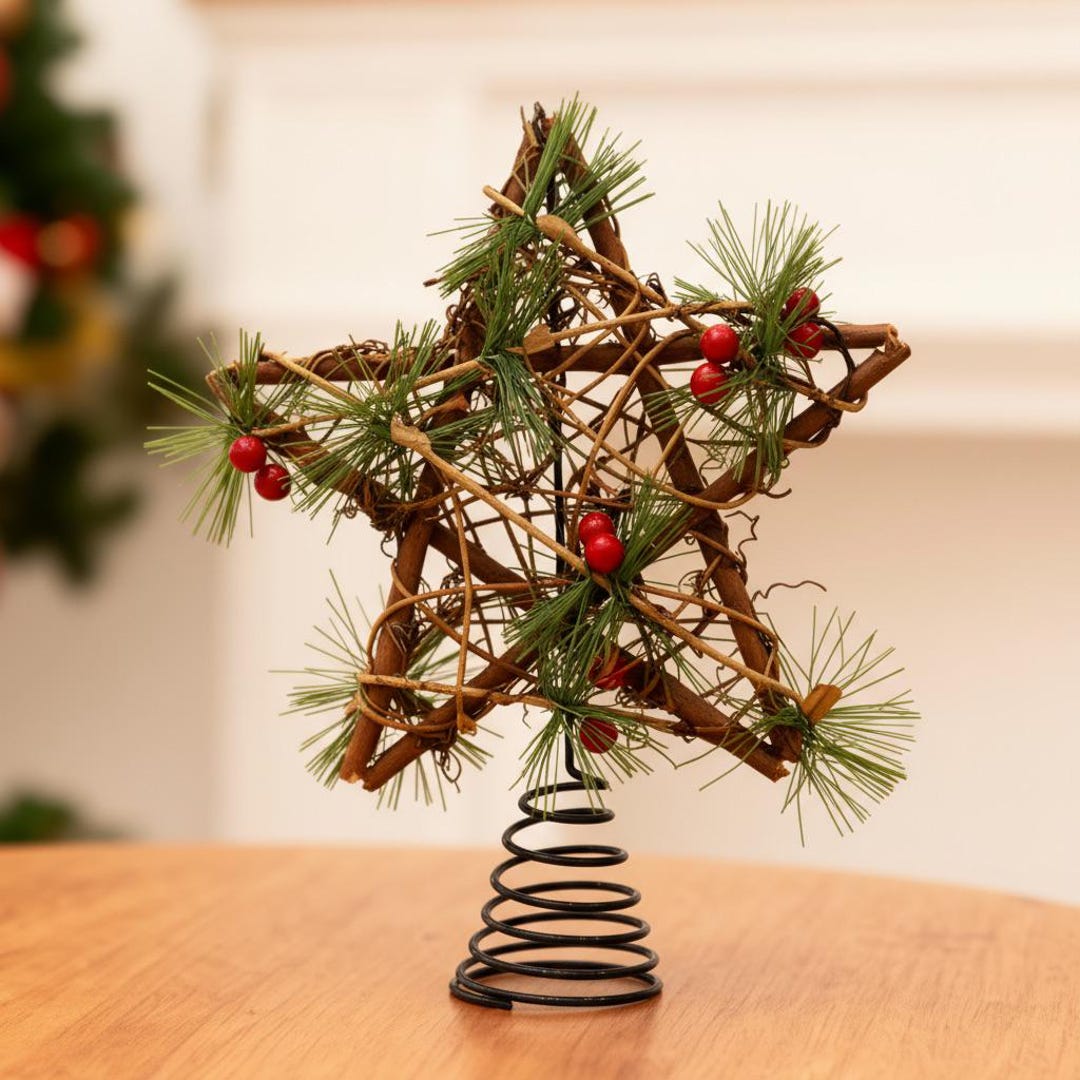 Rustic Christmas Tree Topper,wood Star Tree Topper,natural Tree Topper ...