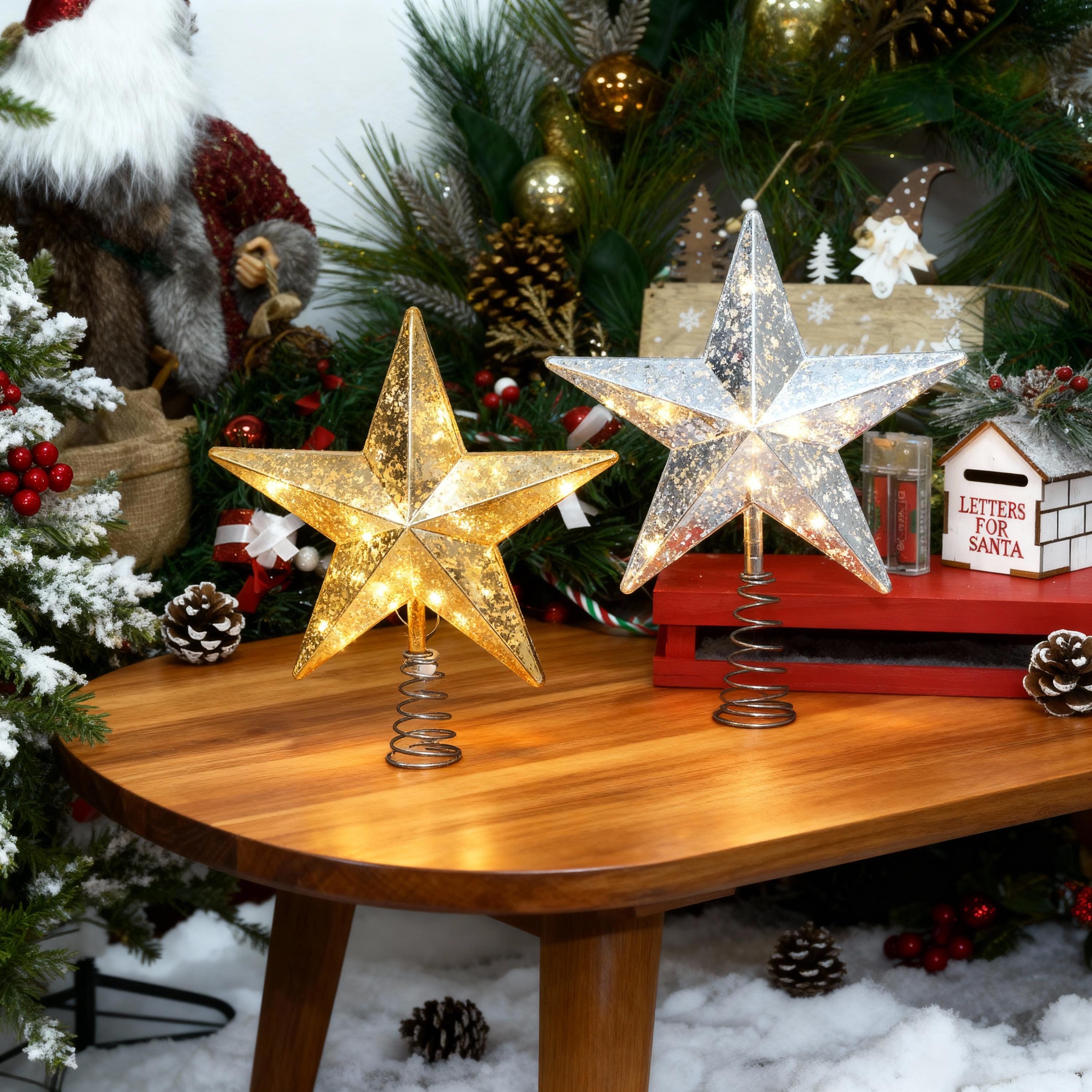 Red Christmas Tree Topper,red Star Tree Topper,glitter Star Tree Topper ...
