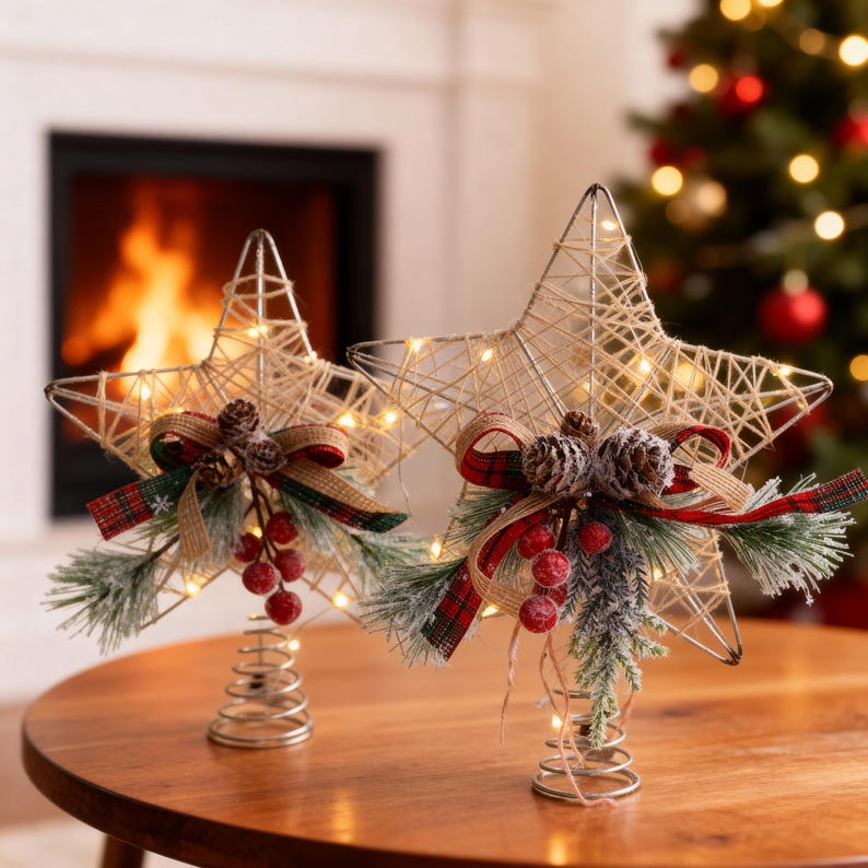 Star Christmas Tree Topper, Rustic Christmas Tree Topper, Farmhouse ...