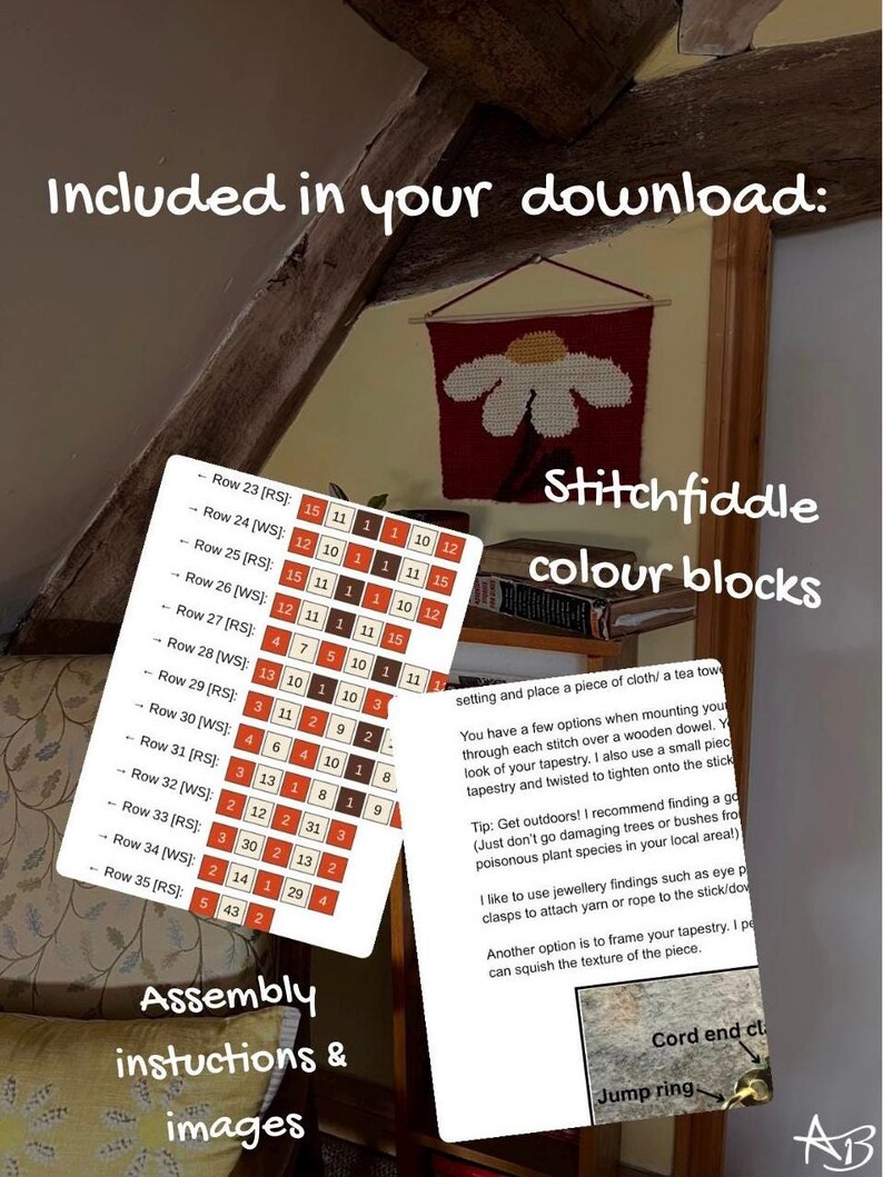 Daisy Tapestry Crochet Pattern: Cross-stitch & Diamond Painting ...