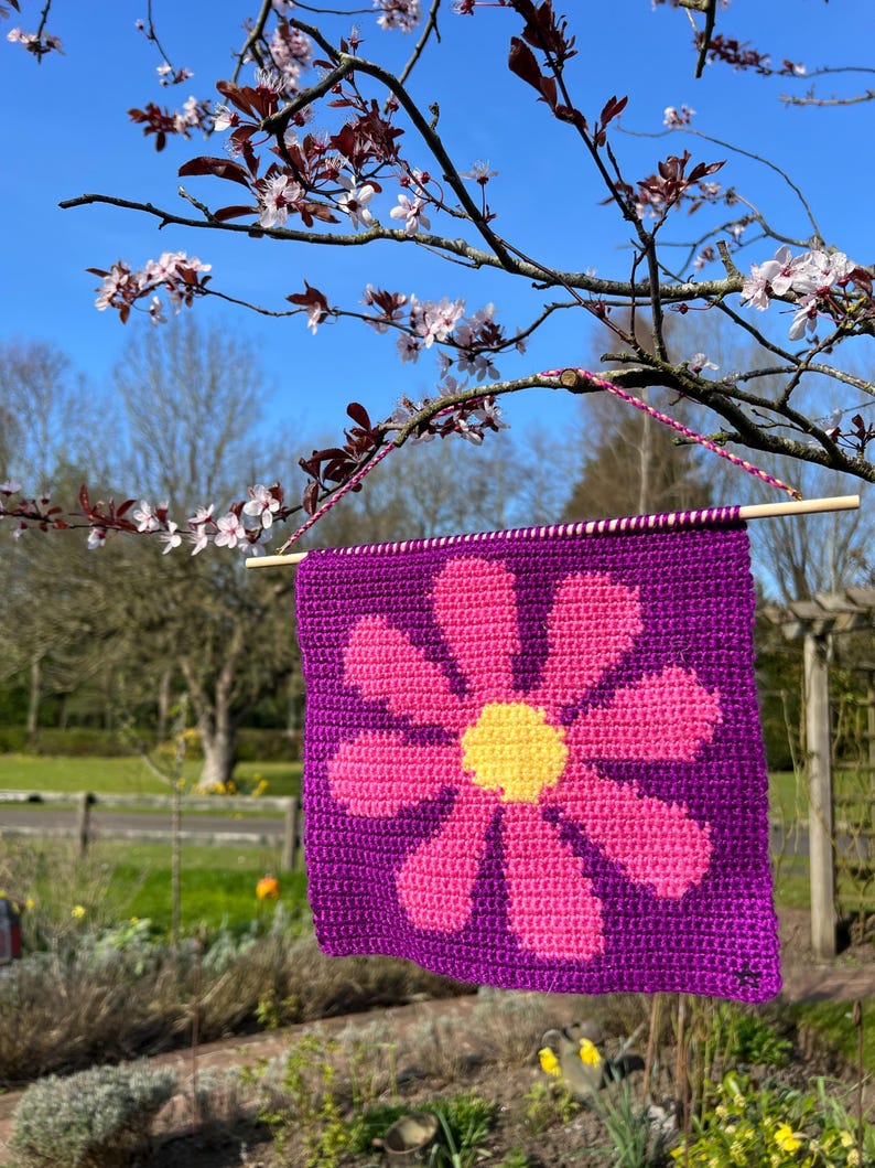 Funky Flower Tapestry Crochet Pattern: Cross Stitch & Diamond Painting ...