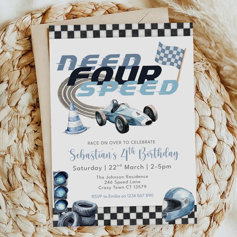 Racer Invitation - Etsy