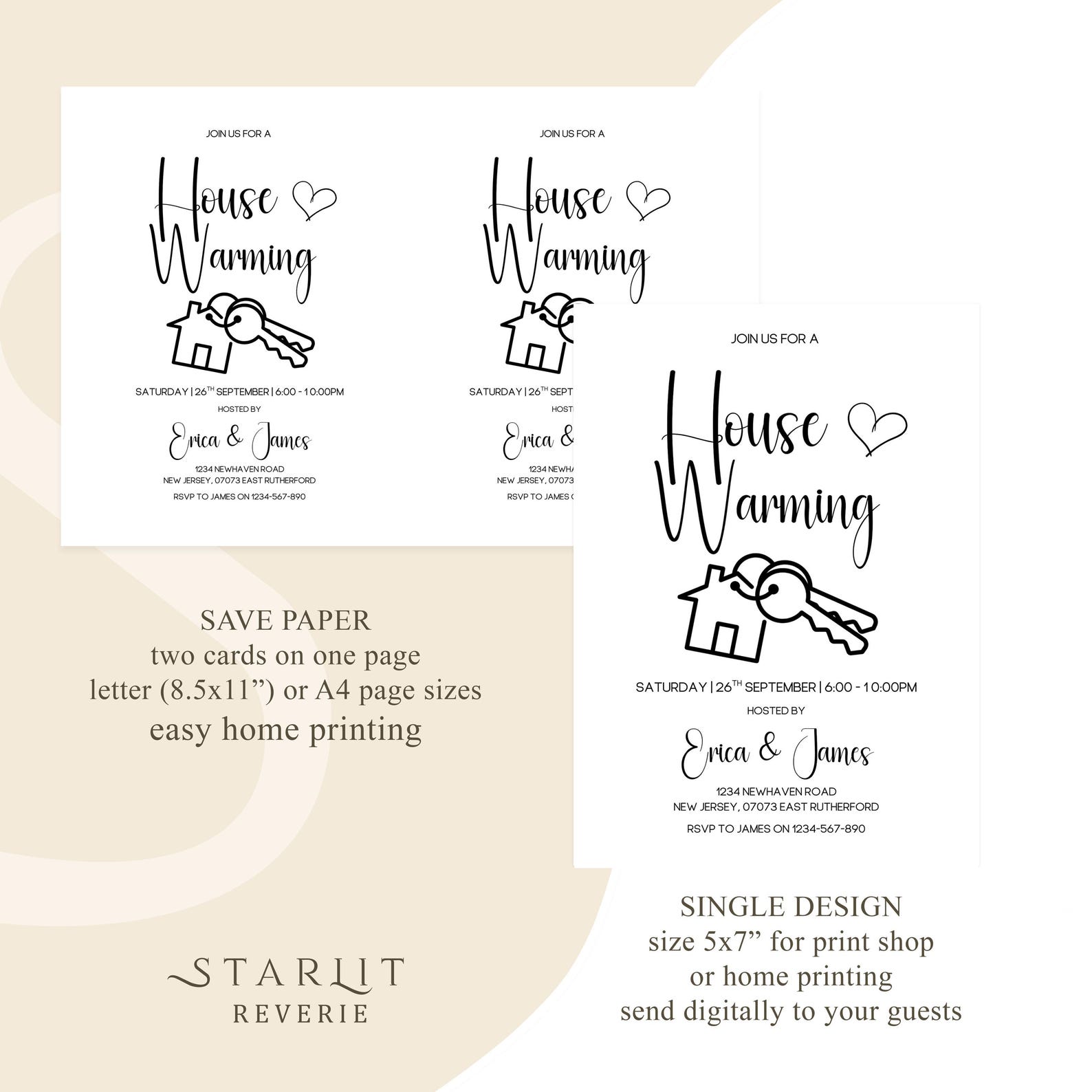 Editable House Warming Invitation, House Warming Party, Modern ...