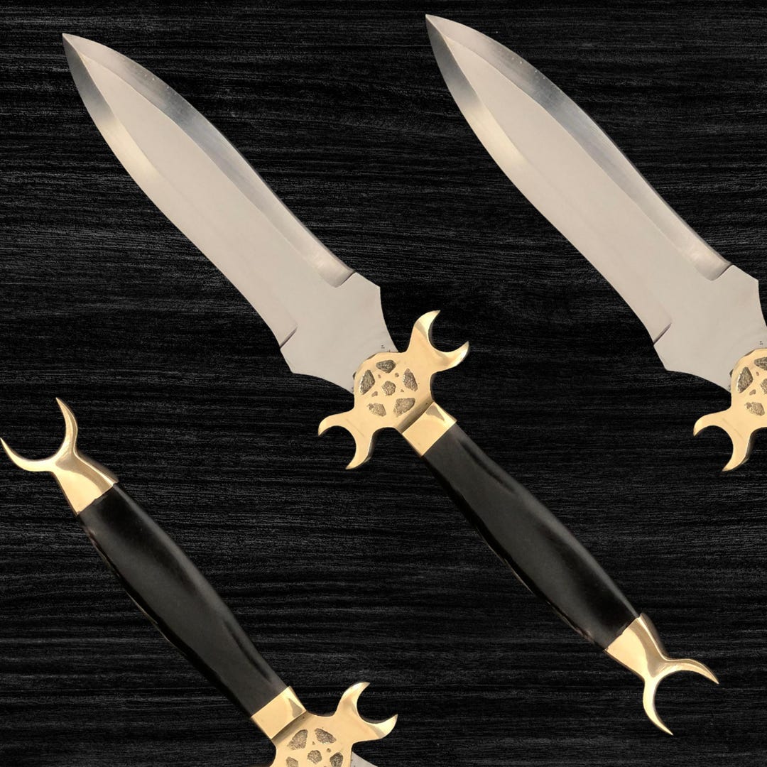 Fantasy Dagger With Crescent Moon Guard and Pommel – Handmade Double ...