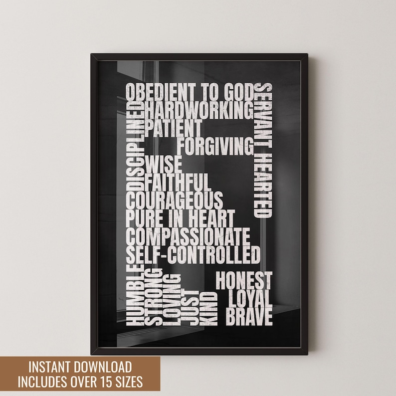 Teen Boy Bible Verse Wall Art Christian Room Decor Boys Modern ...