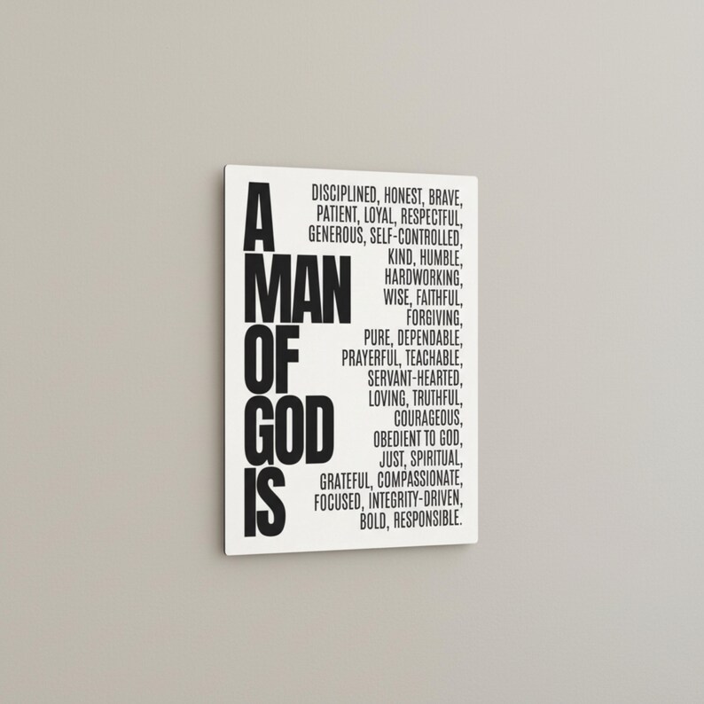 A Man of God is Christian Teen Boy Wall Art With Scripture | Bible ...