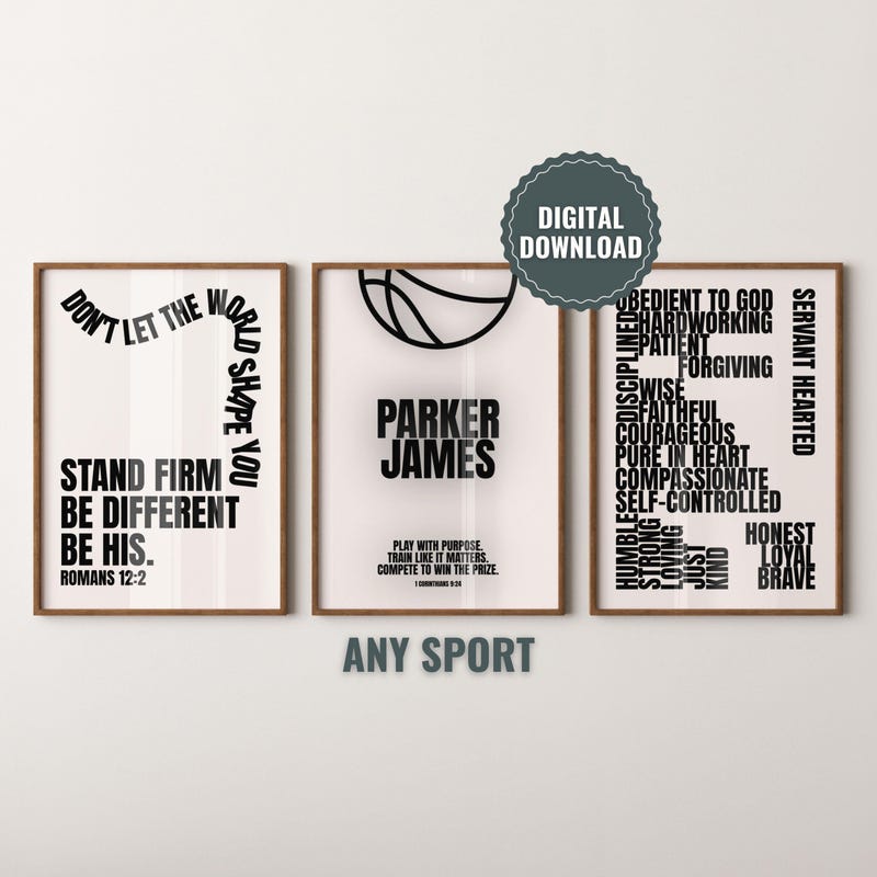 Boys Sports Art Scripture - Etsy