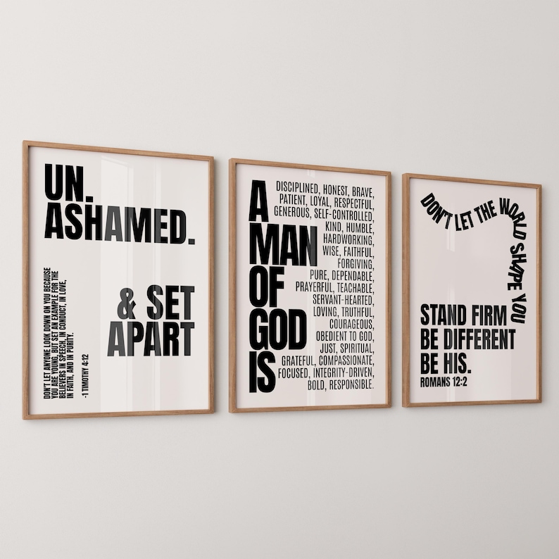 A Man of God is Poster for Teen Boy Wall Art | Black White Wall Art ...