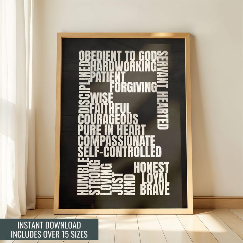 Teen Boy Bible Verse Wall Art Christian Room Decor Boys Modern ...