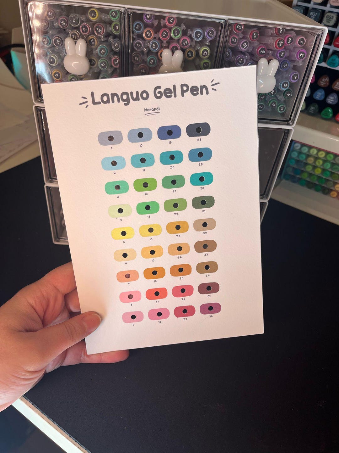Languo Gel Pen Color Chart - Etsy