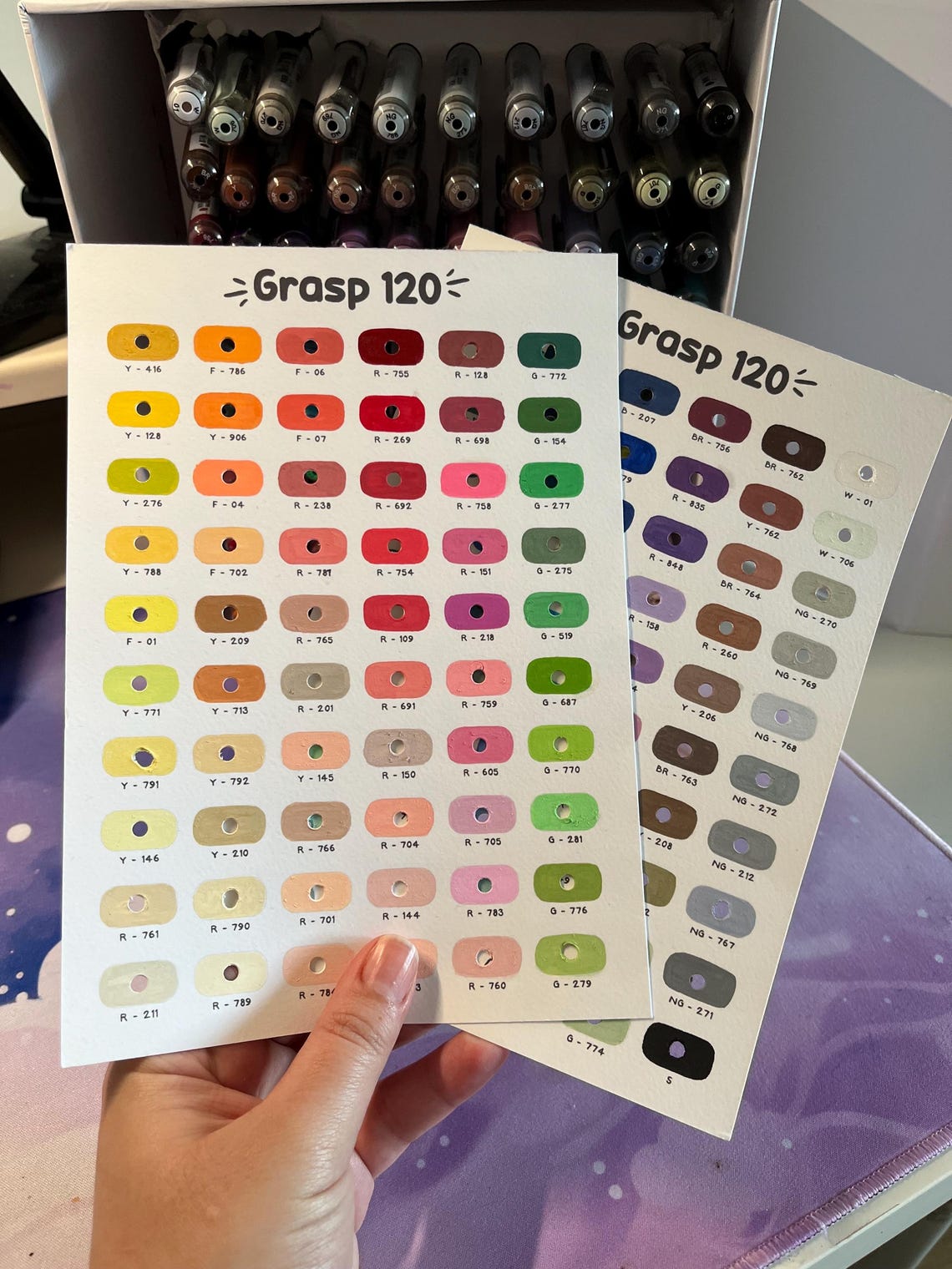 Grasp 120 Color Chart - Printable Swatch Chart - Etsy