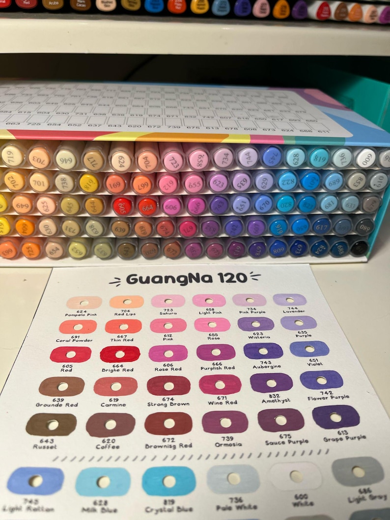 Guangna 120 Color Chart – Printable JPEG & PDF Files - Etsy Australia