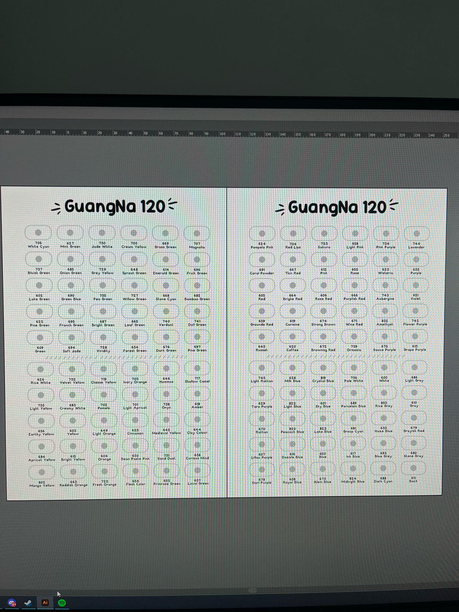 Guangna 120 Color Chart – Printable JPEG & PDF Files - Etsy