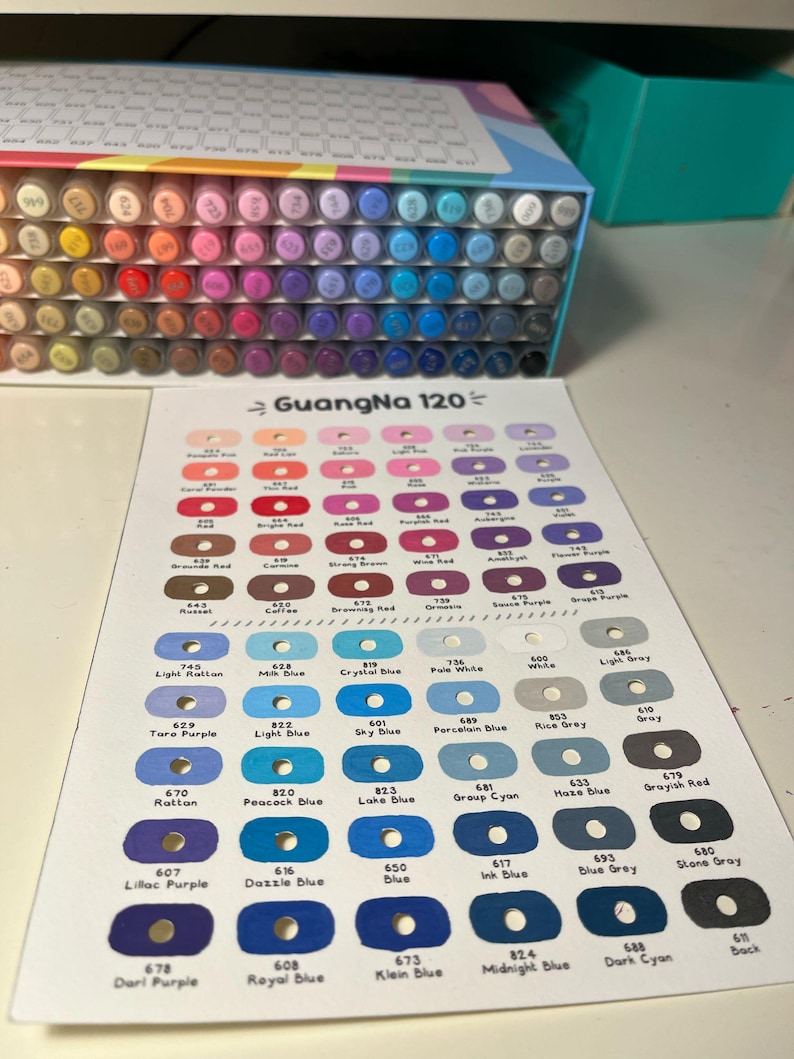 Guangna 120 Color Chart – Printable JPEG & PDF Files - Etsy Australia