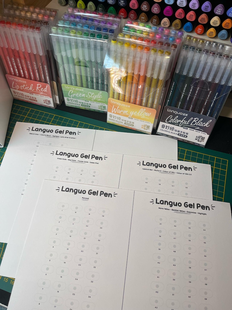 Languo Gel Pen Color Chart – Printable JPEG & PDF Files - Etsy