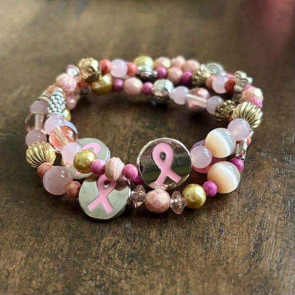 Pink Ribbon Beads - Etsy