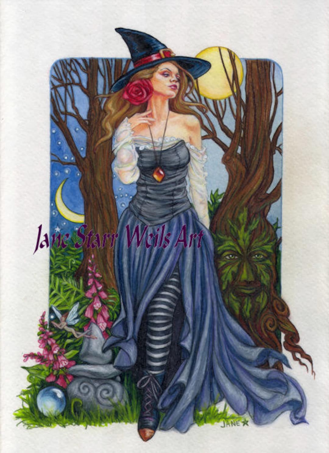 Summer Solstice Witch by Jane Starr Weils - Etsy