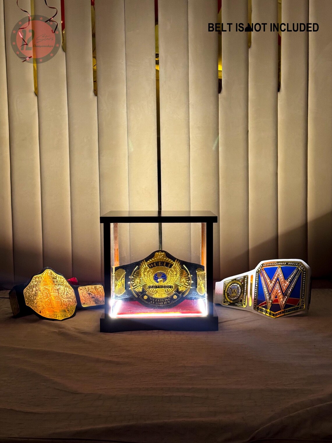 Custom Handmade Wrestling Belt Display Box/case | Wood UV Acrylic Led ...