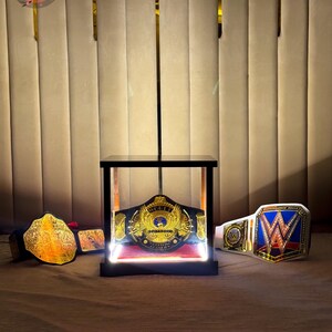 Custom Handmade Wrestling Belt Display Box/case | Wood UV Acrylic Led ...