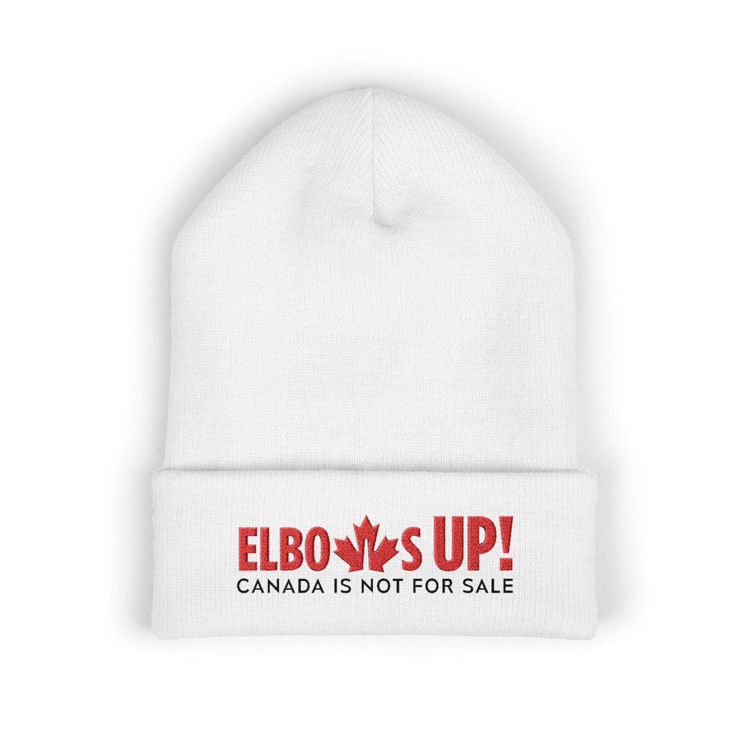 Elbows Up! Cuffed White Toque! (embroidery) - Etsy