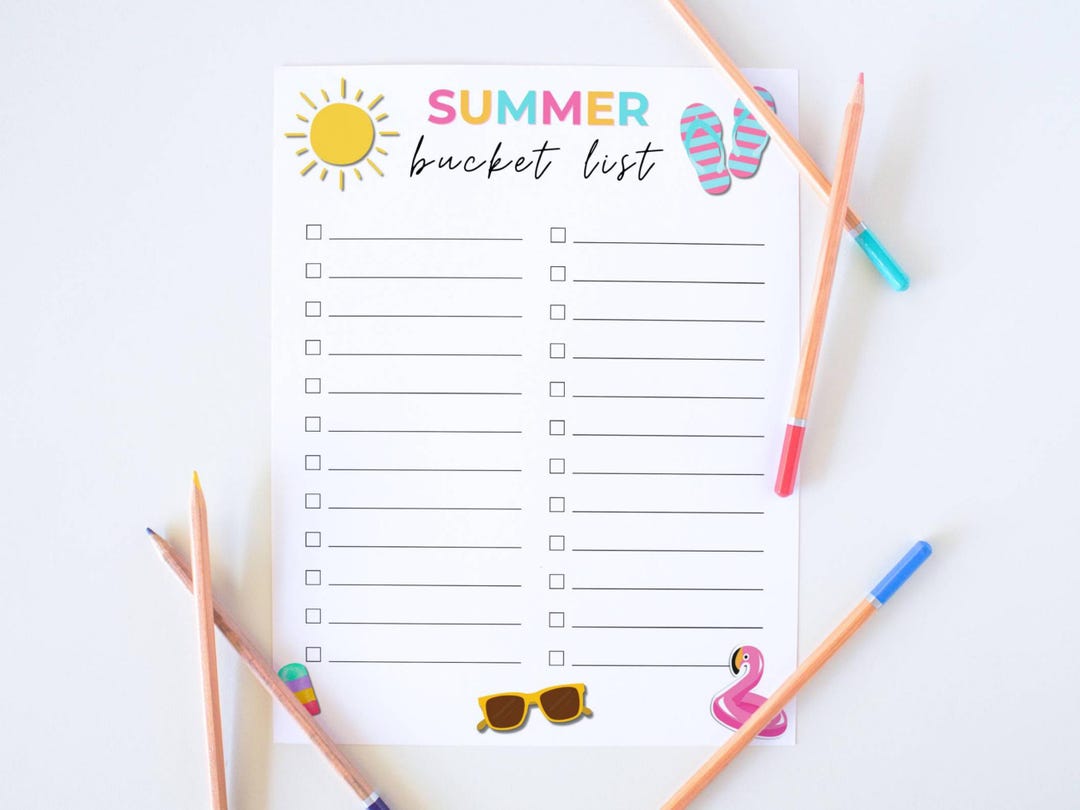 Summer Bucket List, Printable Summer Bucket List, Summer Activity List ...