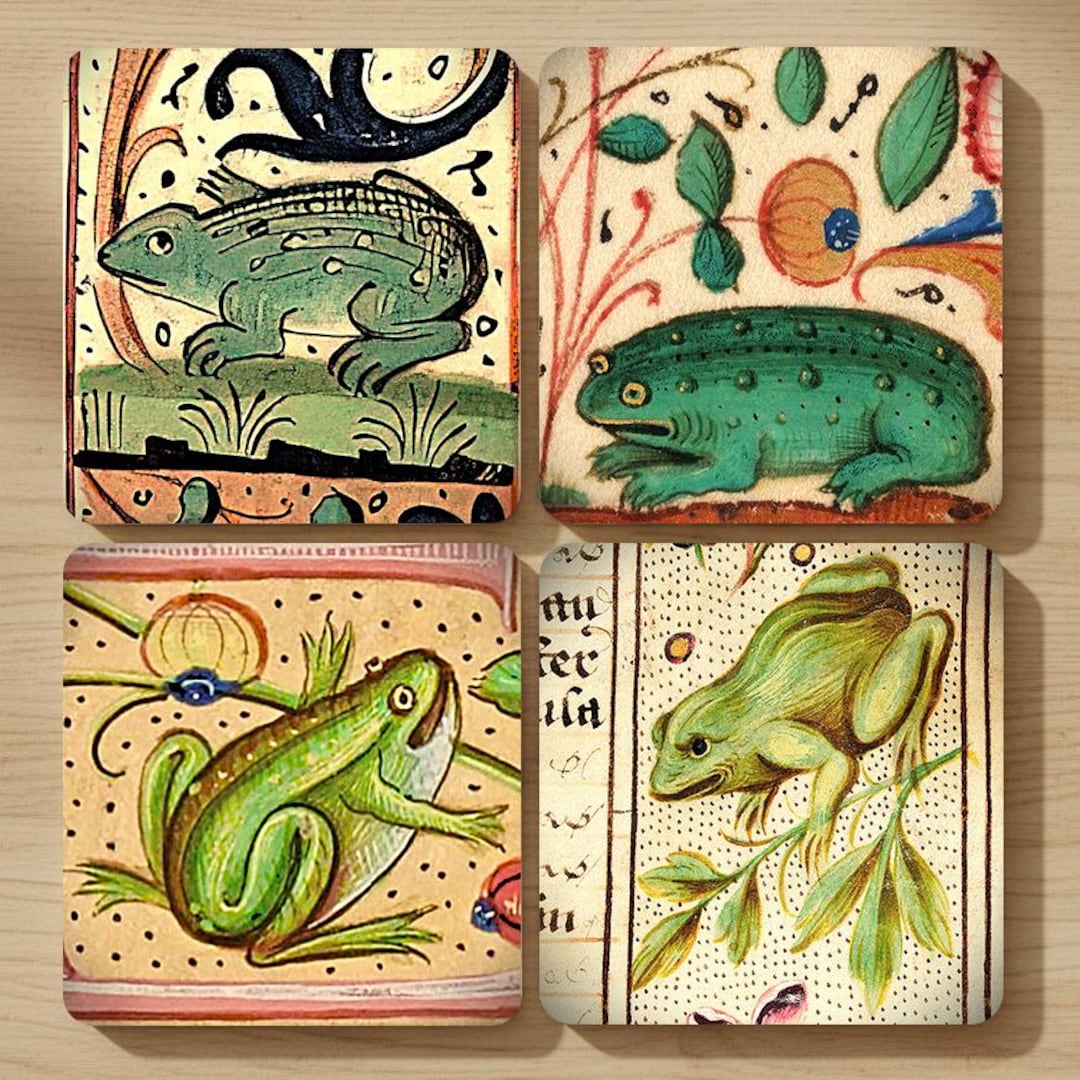 Feudal Frogs · Medieval Frog Coasters, Set of 4 - Etsy