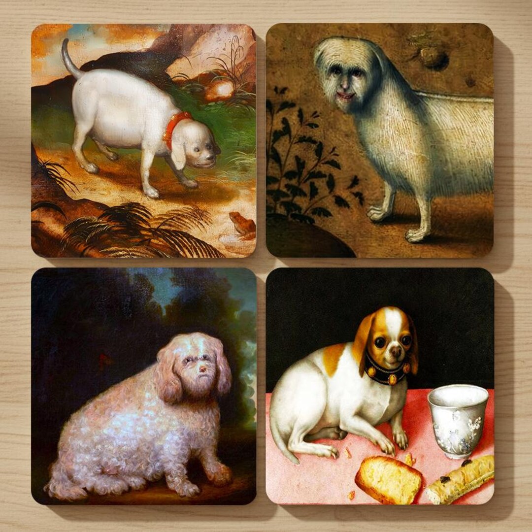 Canine Codex II · Weird Medieval Dog Coasters, Set of 4 - Etsy