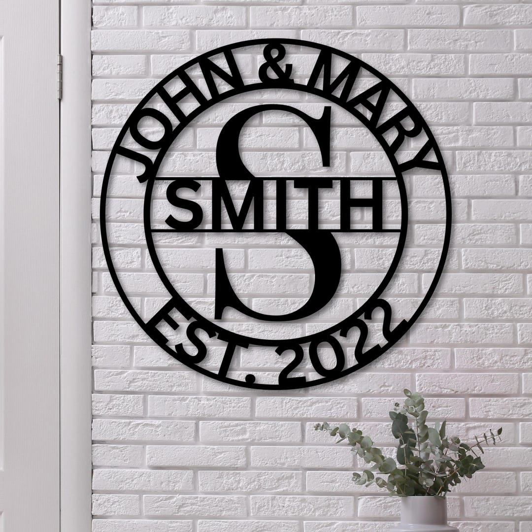 Custom Metal Monogram, Last Name Sign, Personalized Family Name, Metal ...