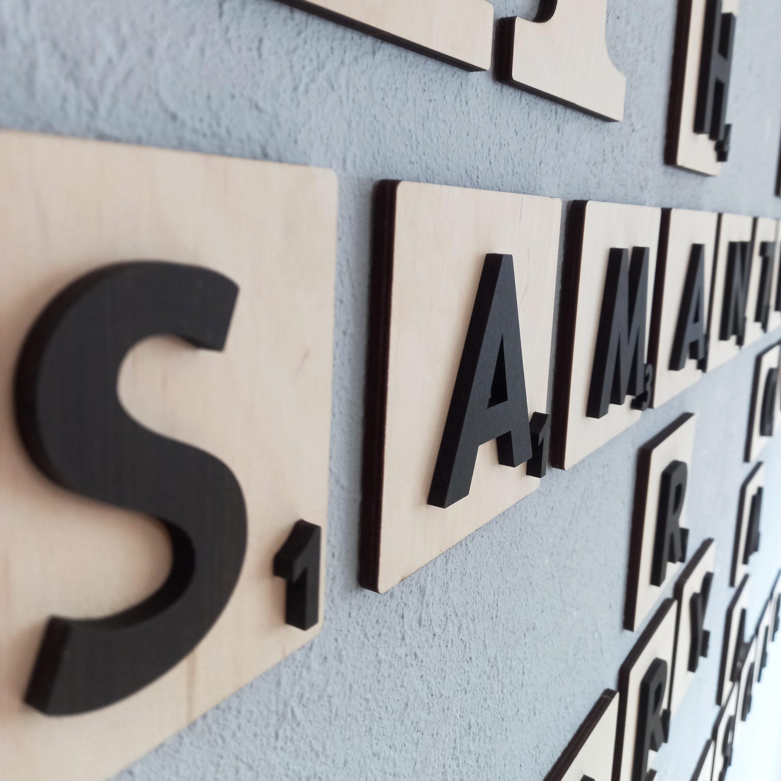 Custom Wooden Scrabble Tiles – Personalized Wall Art, Family Name Decor ...