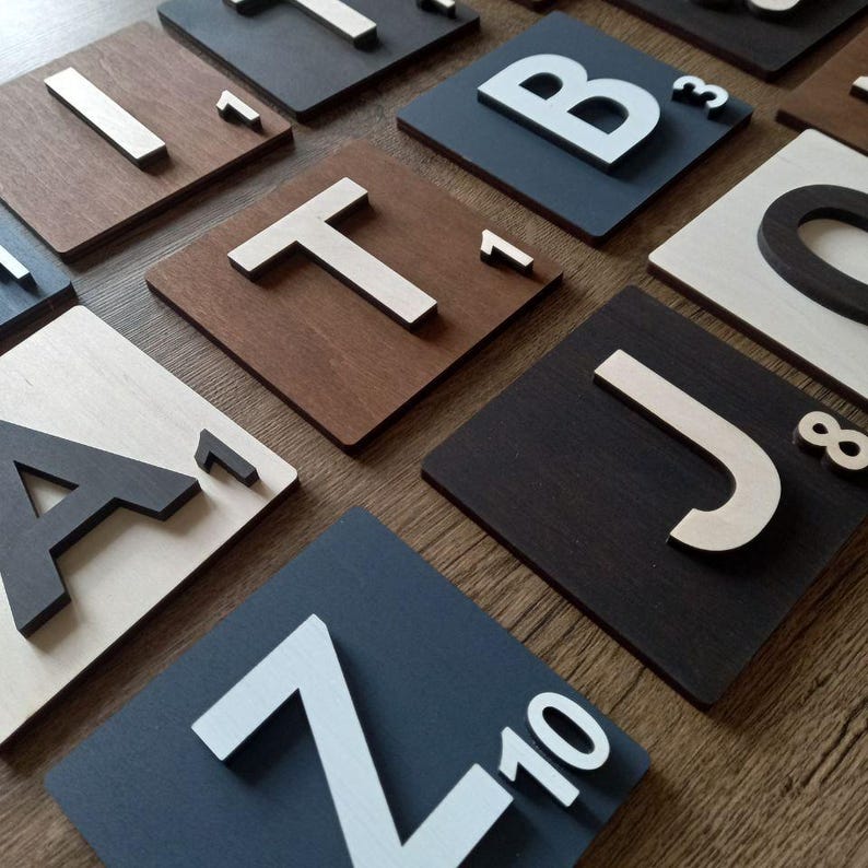 Custom Wooden Scrabble Tiles – Personalized Wall Art, Family Name Decor ...