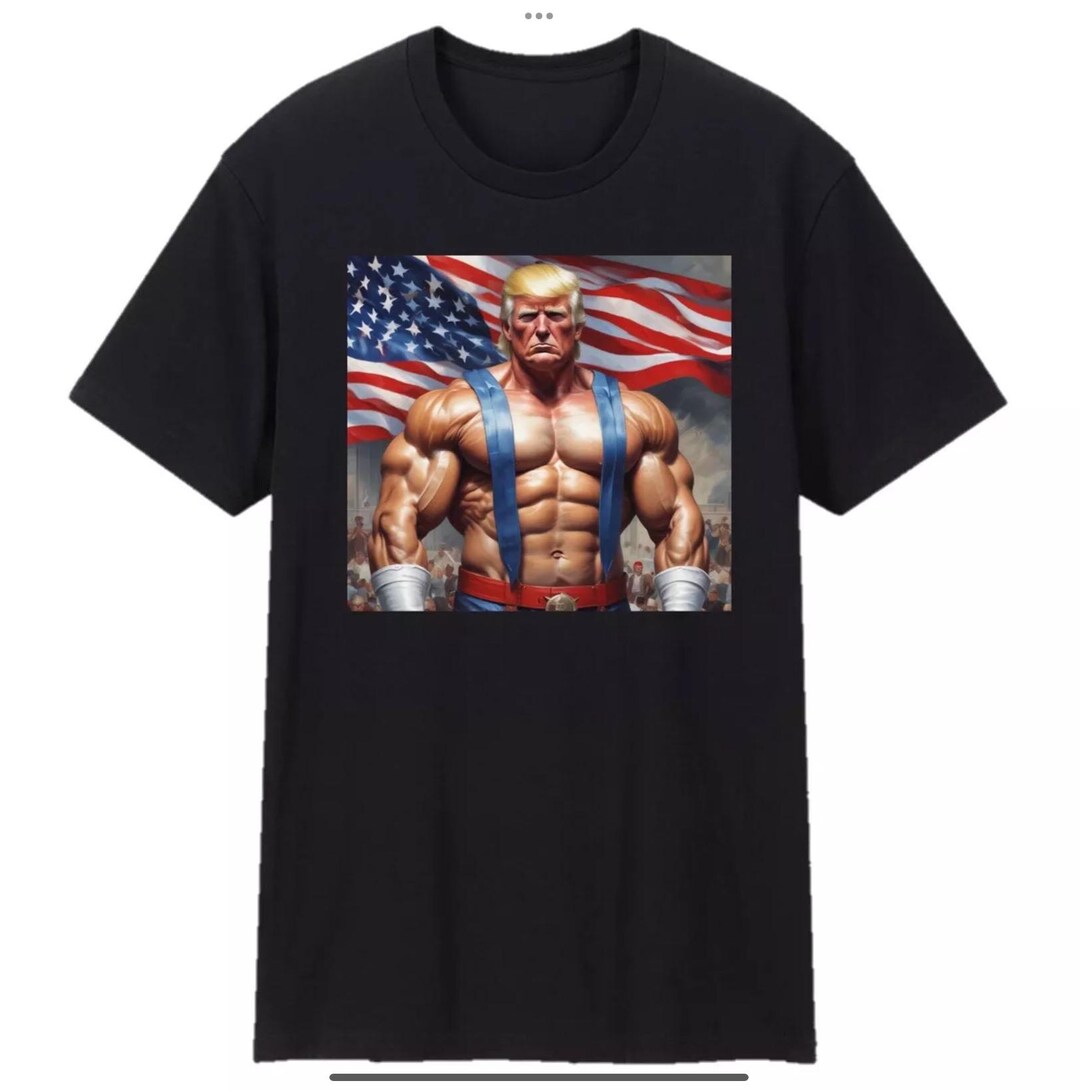 Donald Trump Bodybuilder Gym Crazy Funny Trumpster Tee Shirt MAGA Size ...
