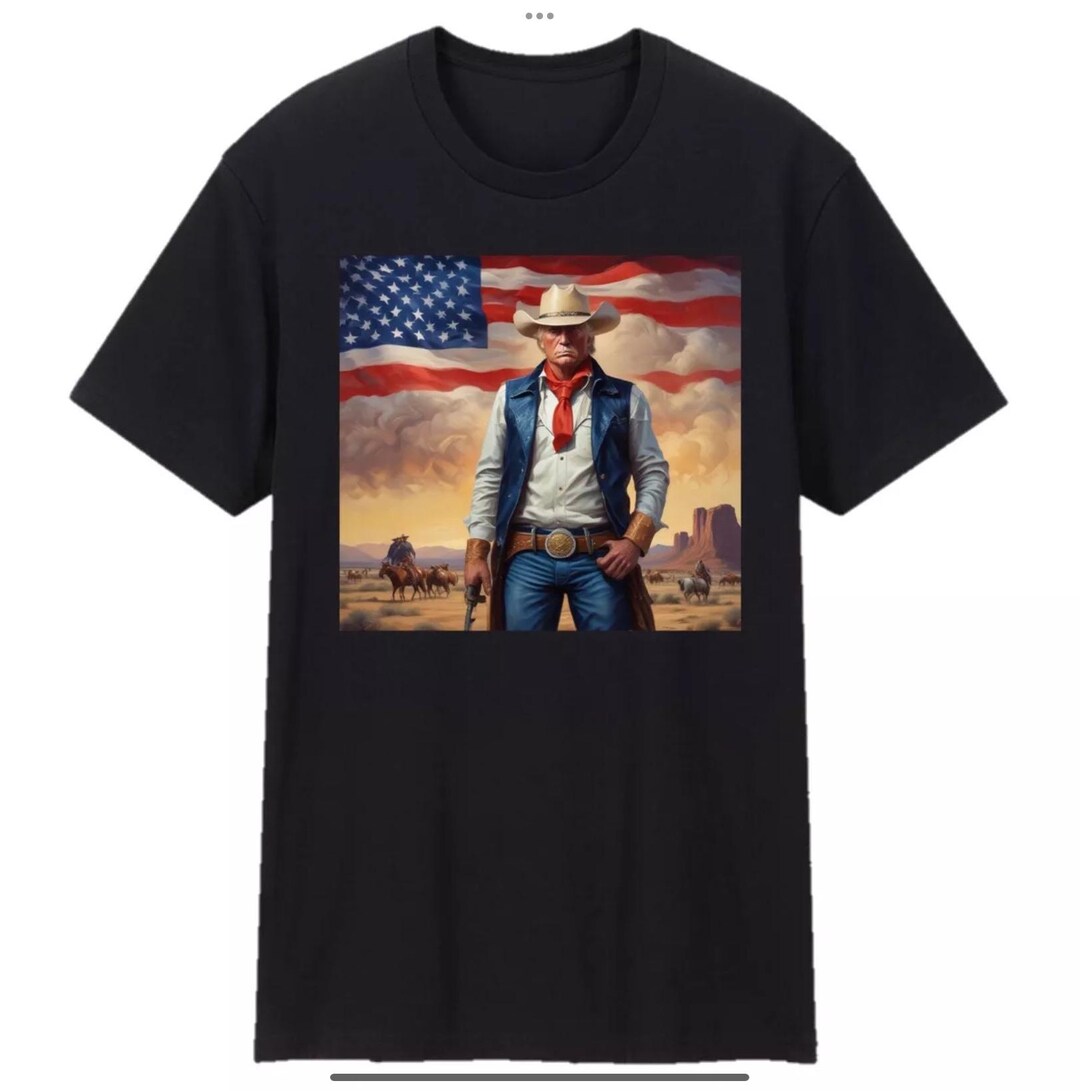 Donald Trump Cowboy Western America Novelty USA Funny Tee Shirt MAGA ...