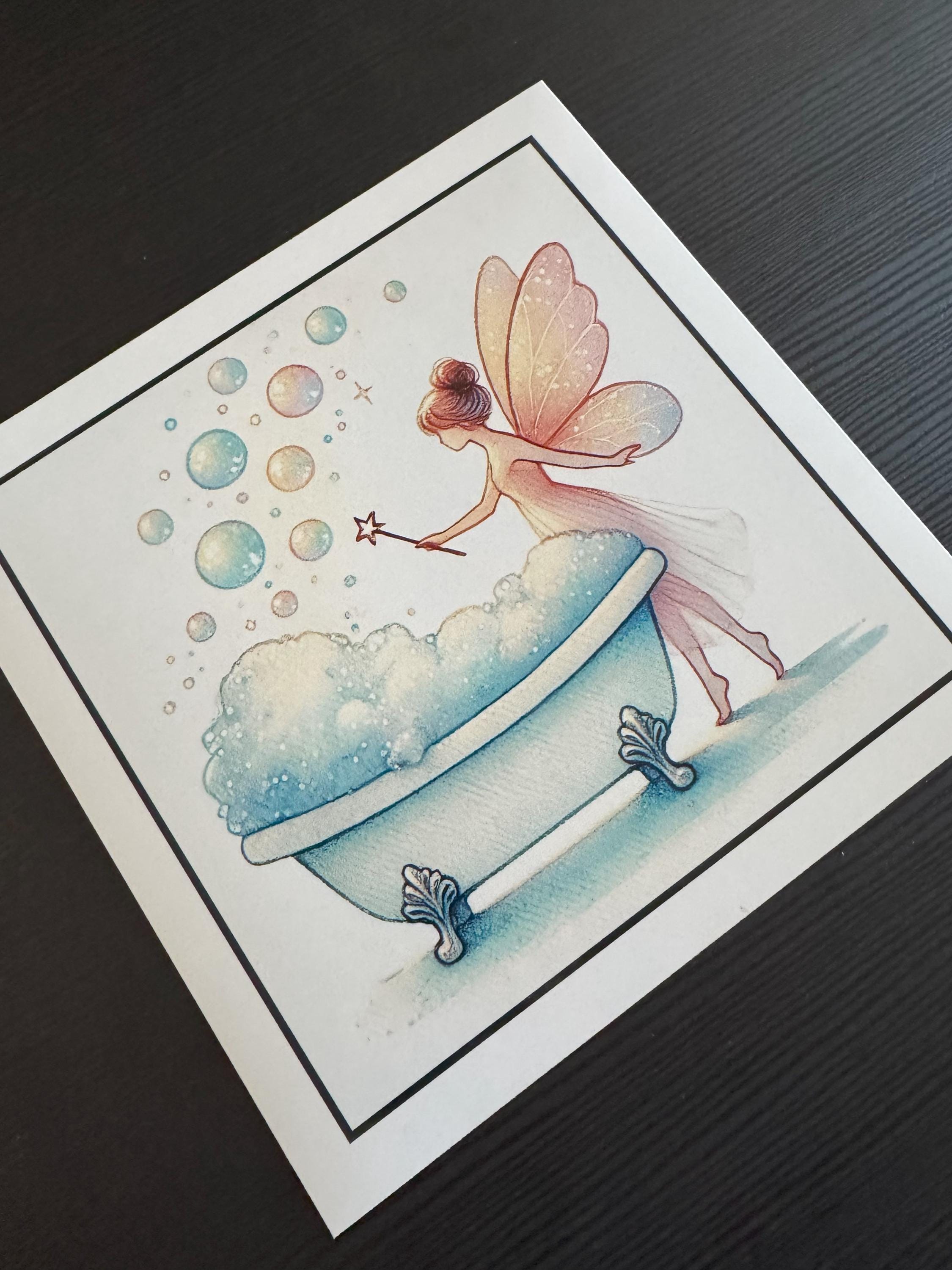 Whimsical Fairy Bubble Bath Print – Enchanting Bathroom Wall Art for ...