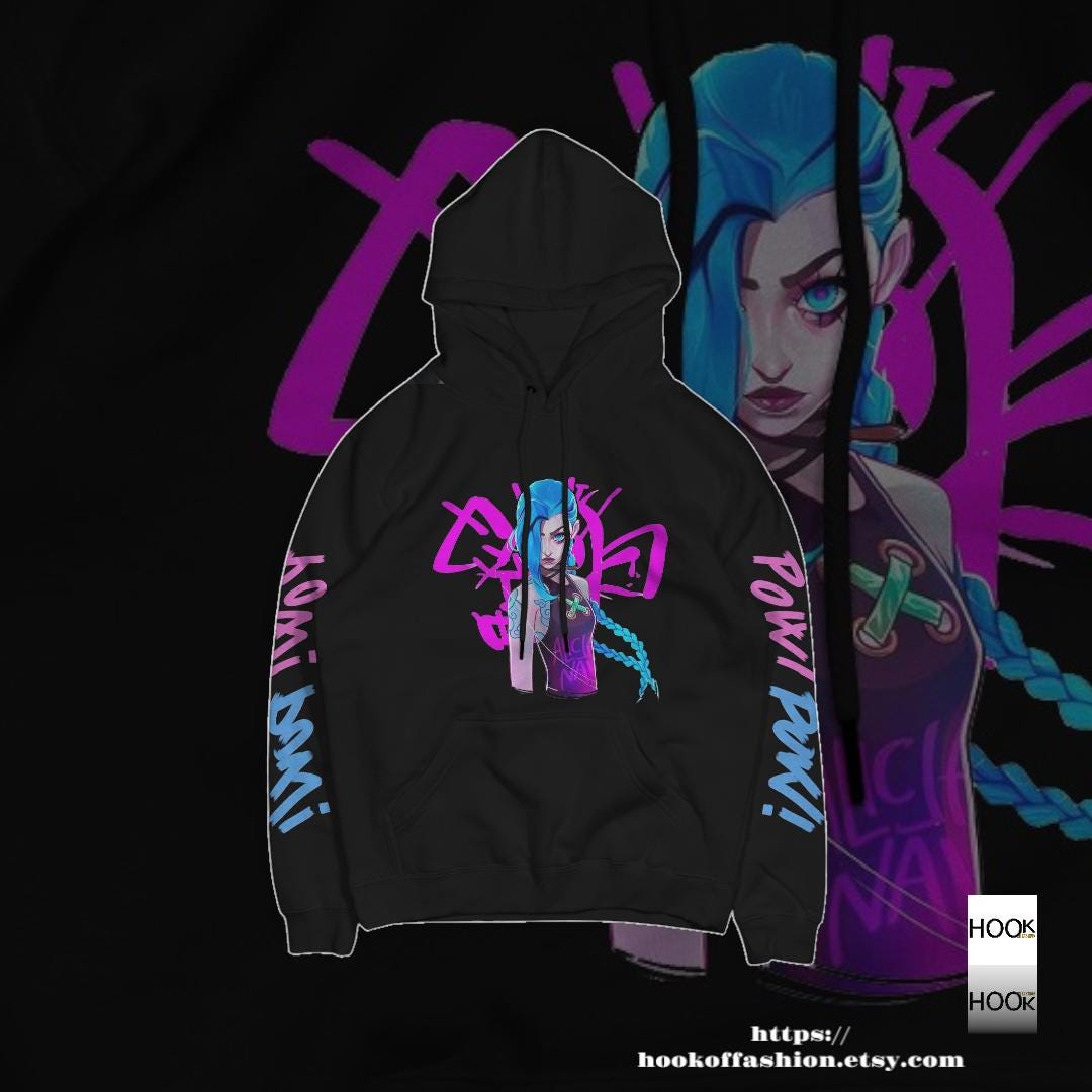 Jinx Hoodie Unisex | Arcane Anime Pullover | League of Legends Hoodie ...