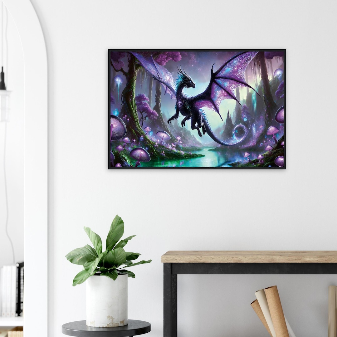 Dark Shadow Dragon | Fantasy Artwork Wall Hanging | Dragon Gift Ideas ...