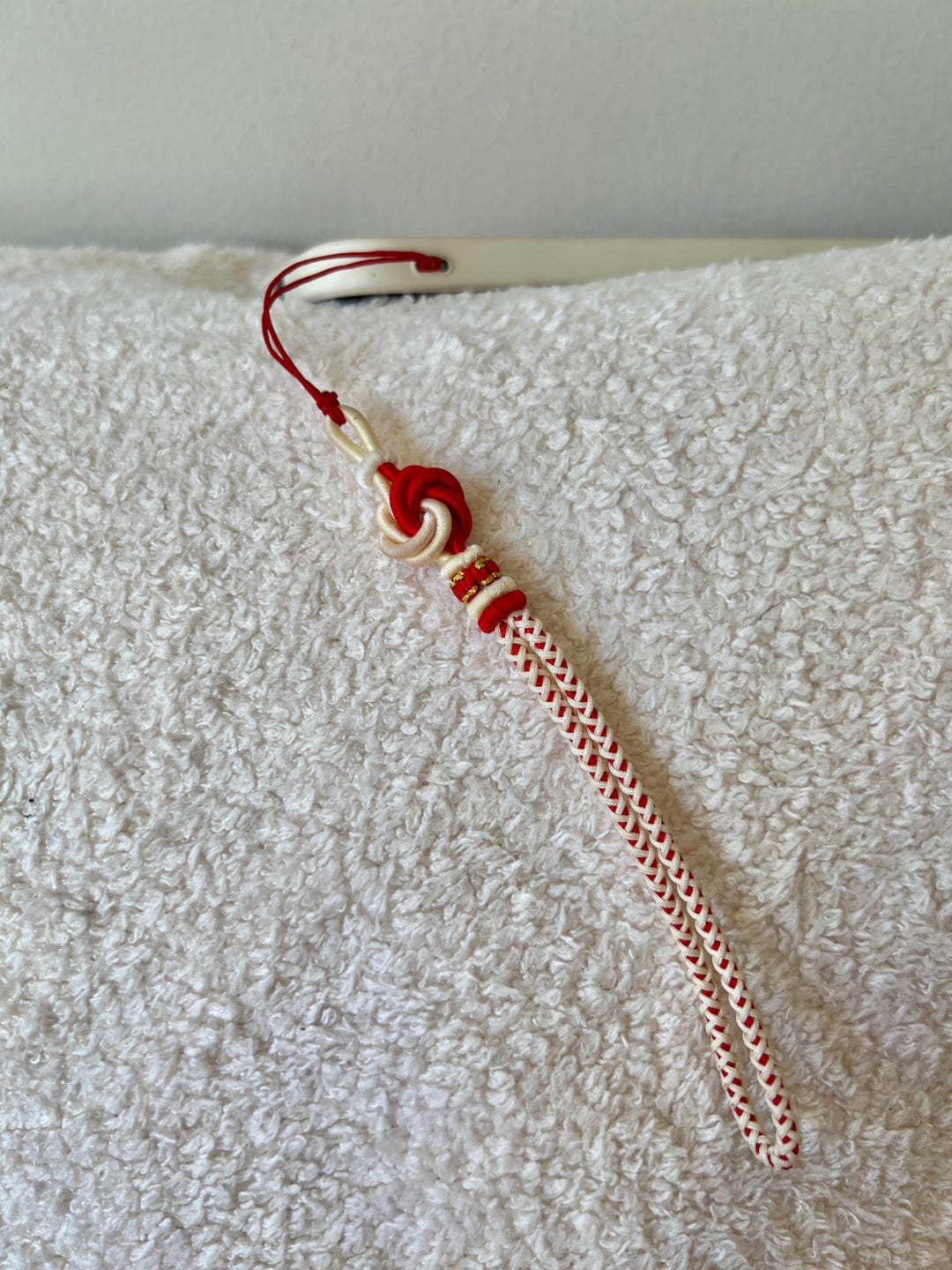 Crimson Luck Knot Phone Strap-handmade Knot Art & Woven Accessories - Etsy