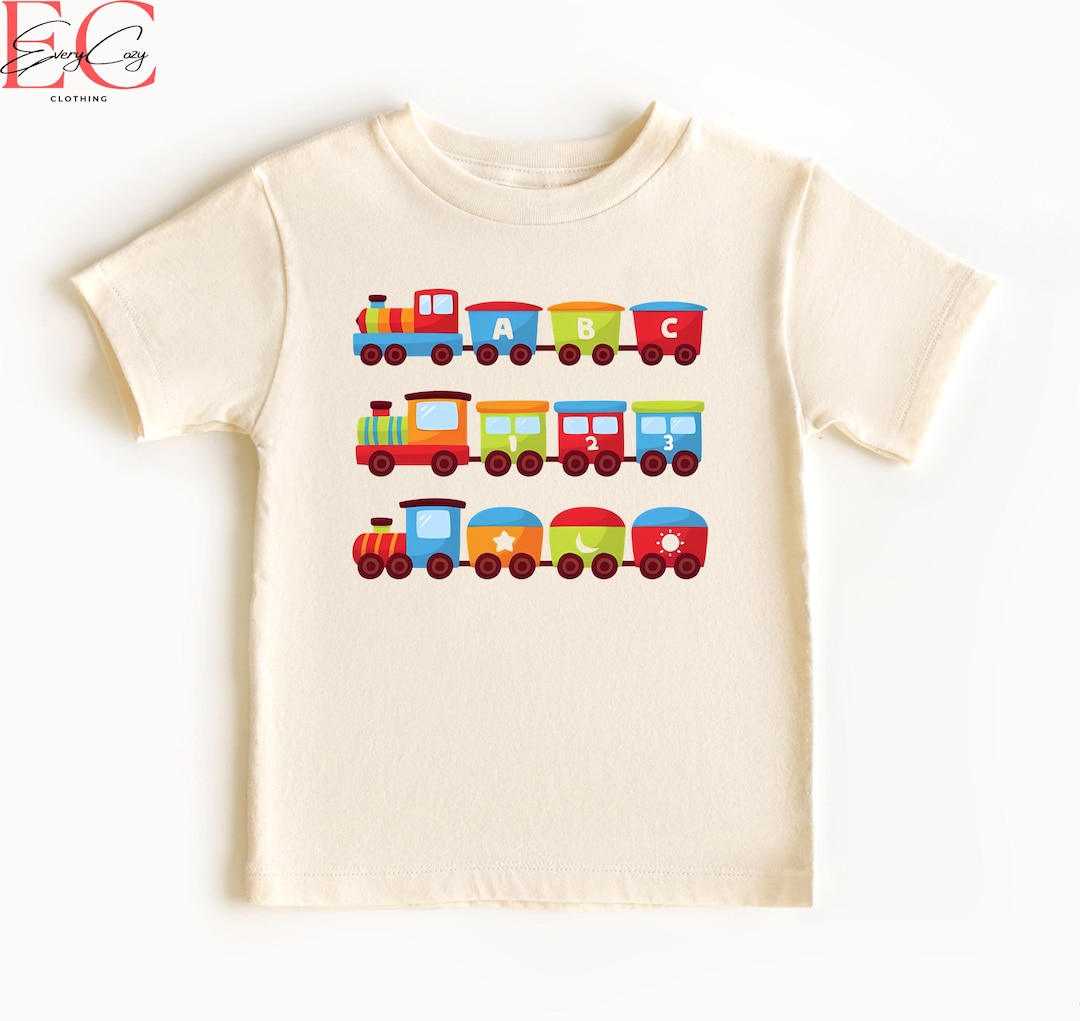 Retro Train Kids Tshirt Colorful Trains Shirt Toddler Locomotive Tee ...