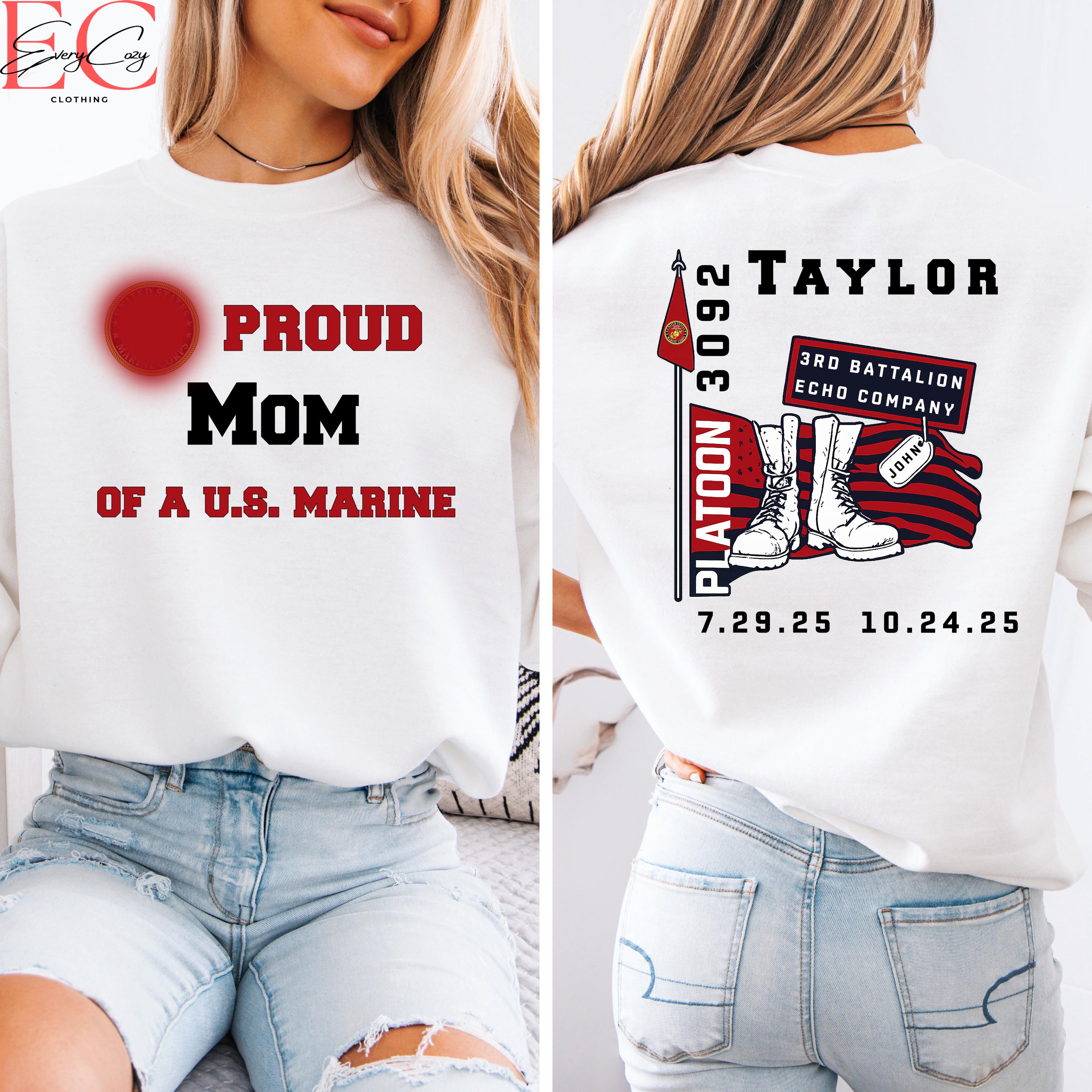 Custom USMC Sweater Graduation Marines Sweatshirt Gift for Proud Family ...
