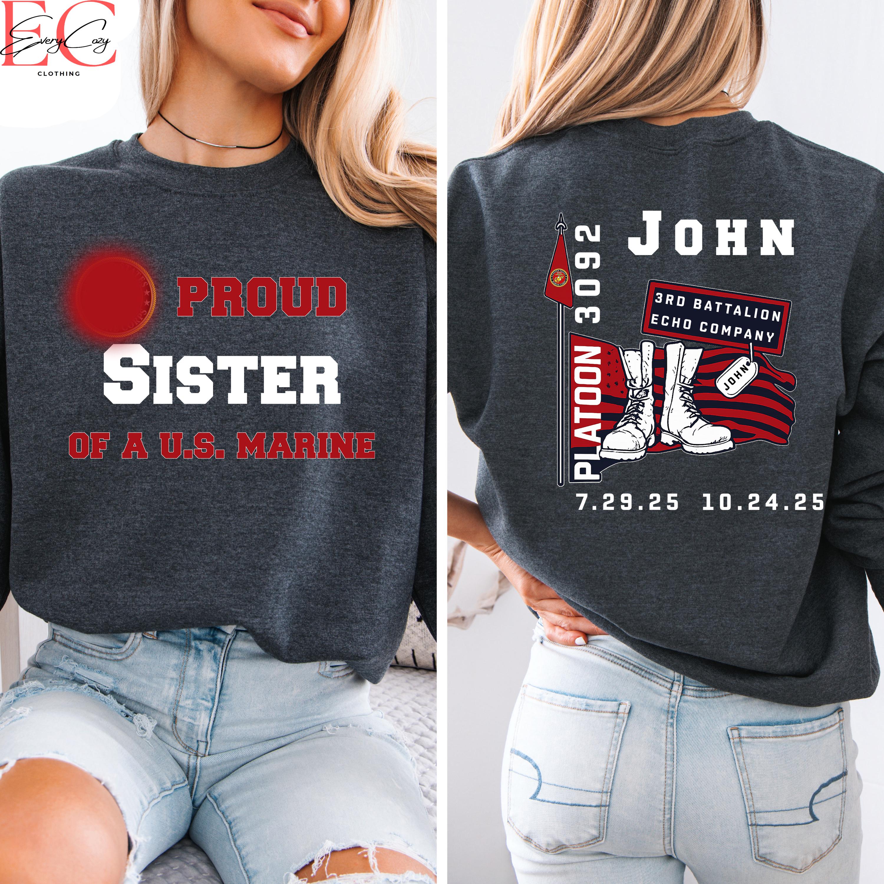 Custom USMC Sweater Graduation Marines Sweatshirt Gift for Proud Family ...