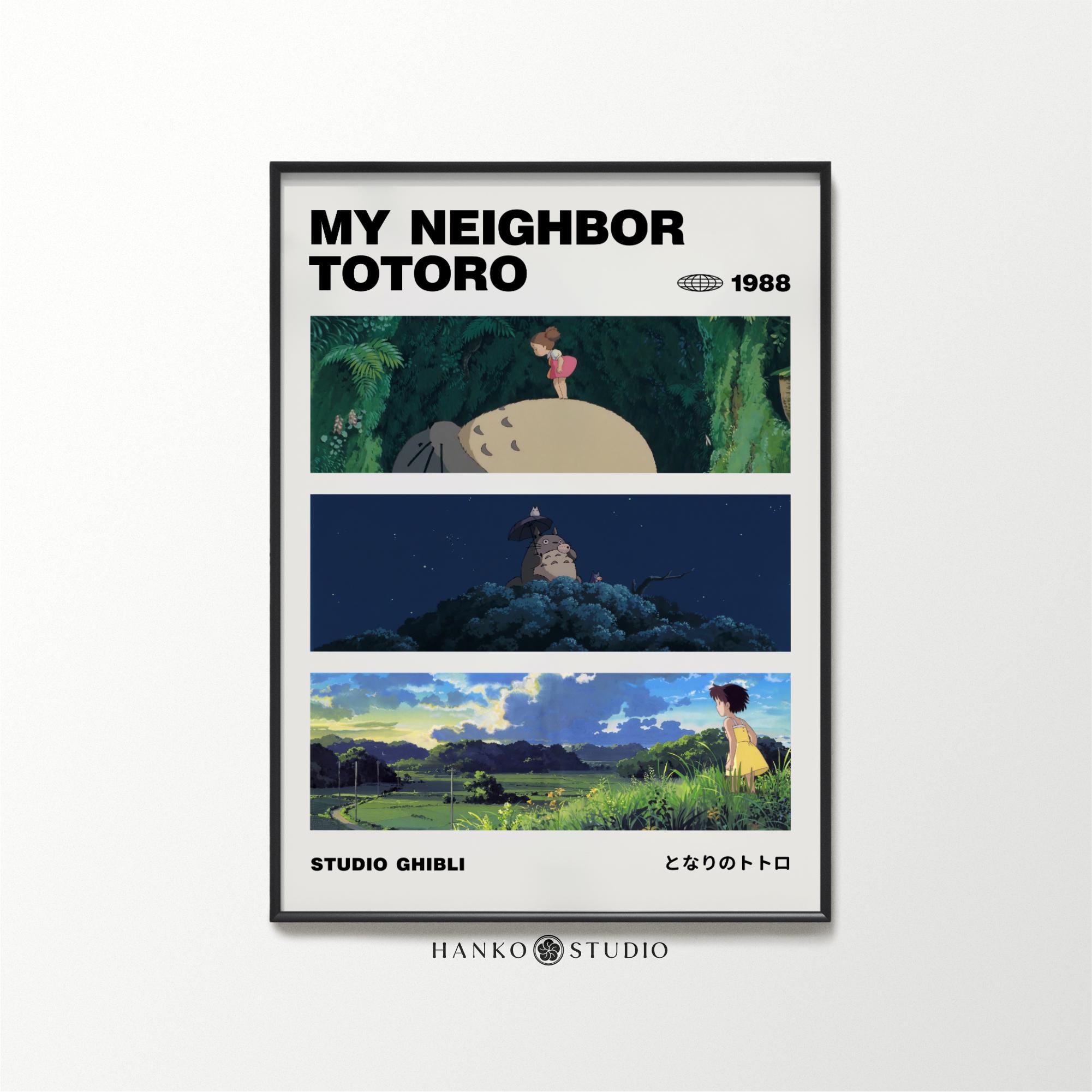 Totoro Poster Set of 3 Scenes From the Studio Ghibli Movie in 25 Sizes ...