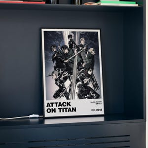 Attack on Titan Poster Epic Anime Wall Art Featuring Eren Yeager and ...