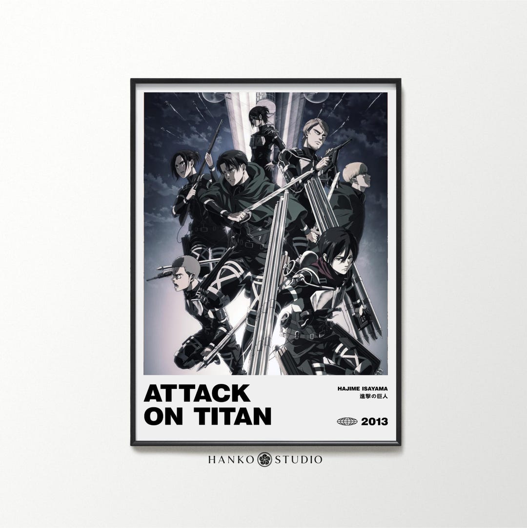 Attack on Titan Poster Epic Anime Wall Art Featuring Eren Yeager and ...
