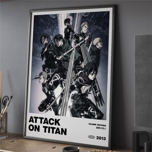 Attack on Titan Poster Epic Anime Wall Art Featuring Eren Yeager and ...