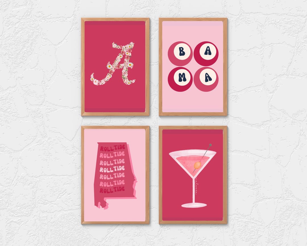 Alabama Digital Wall Art | Roll Tide Aesthetic Decor for Dorms | Bama ...