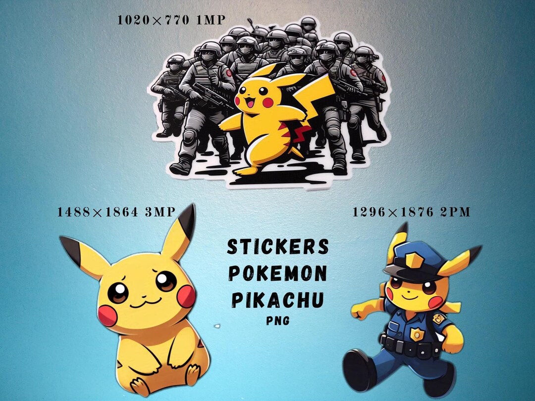 Pokemon Pikachu Stickers 3pieces PNG - Etsy